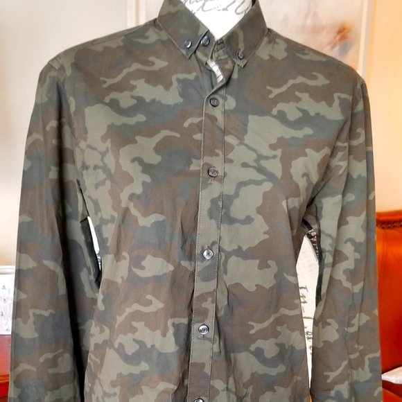 jf j.ferrar | Shirts | Mens J Ferrar Camouflage Slim Fit Dress Shirt ...